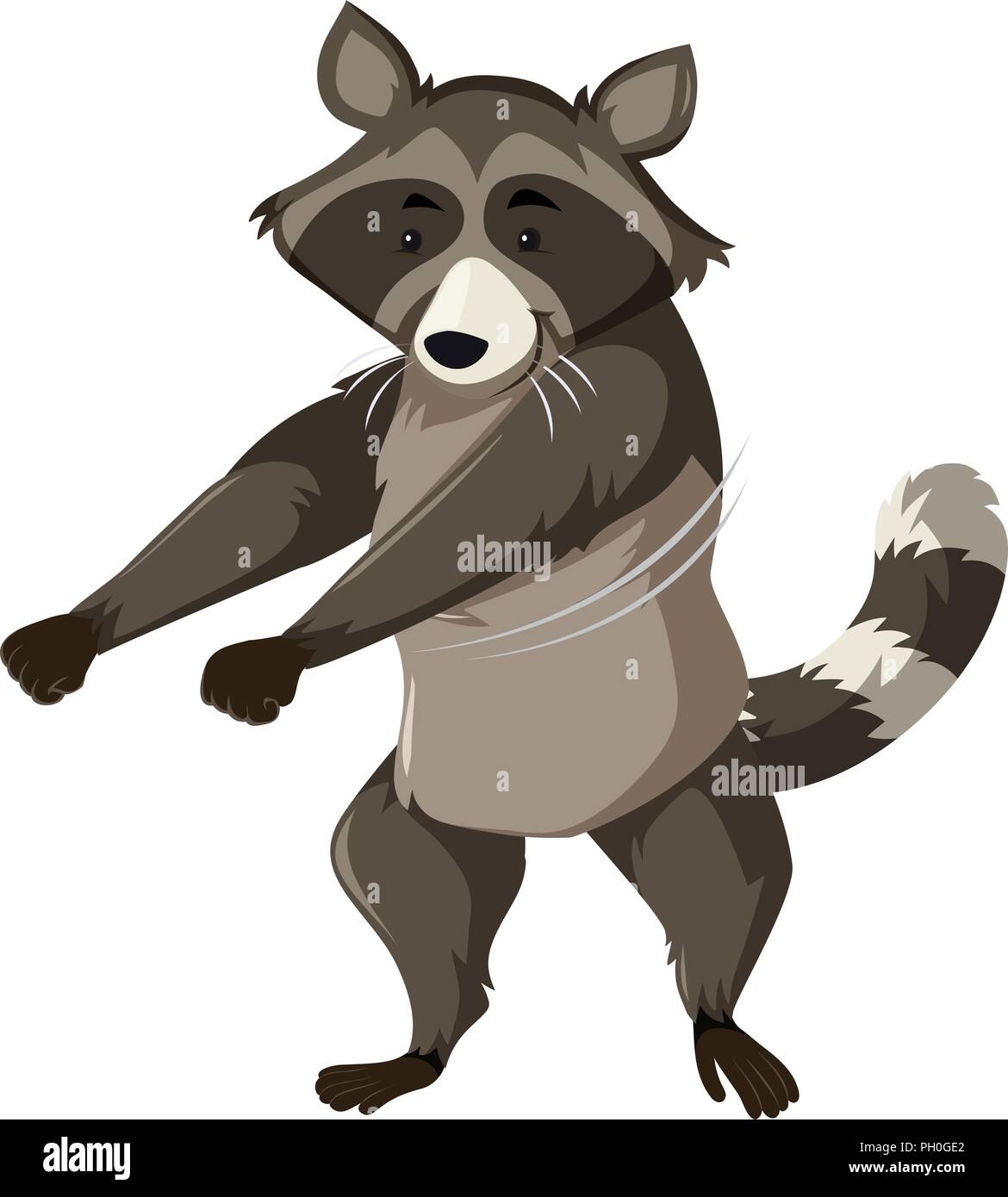 Racoon dancing white background illustration Stock Vector Image & Art ...
