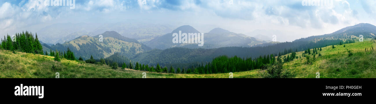 View from the plain to the mountain peaks Stock Photo - Alamy