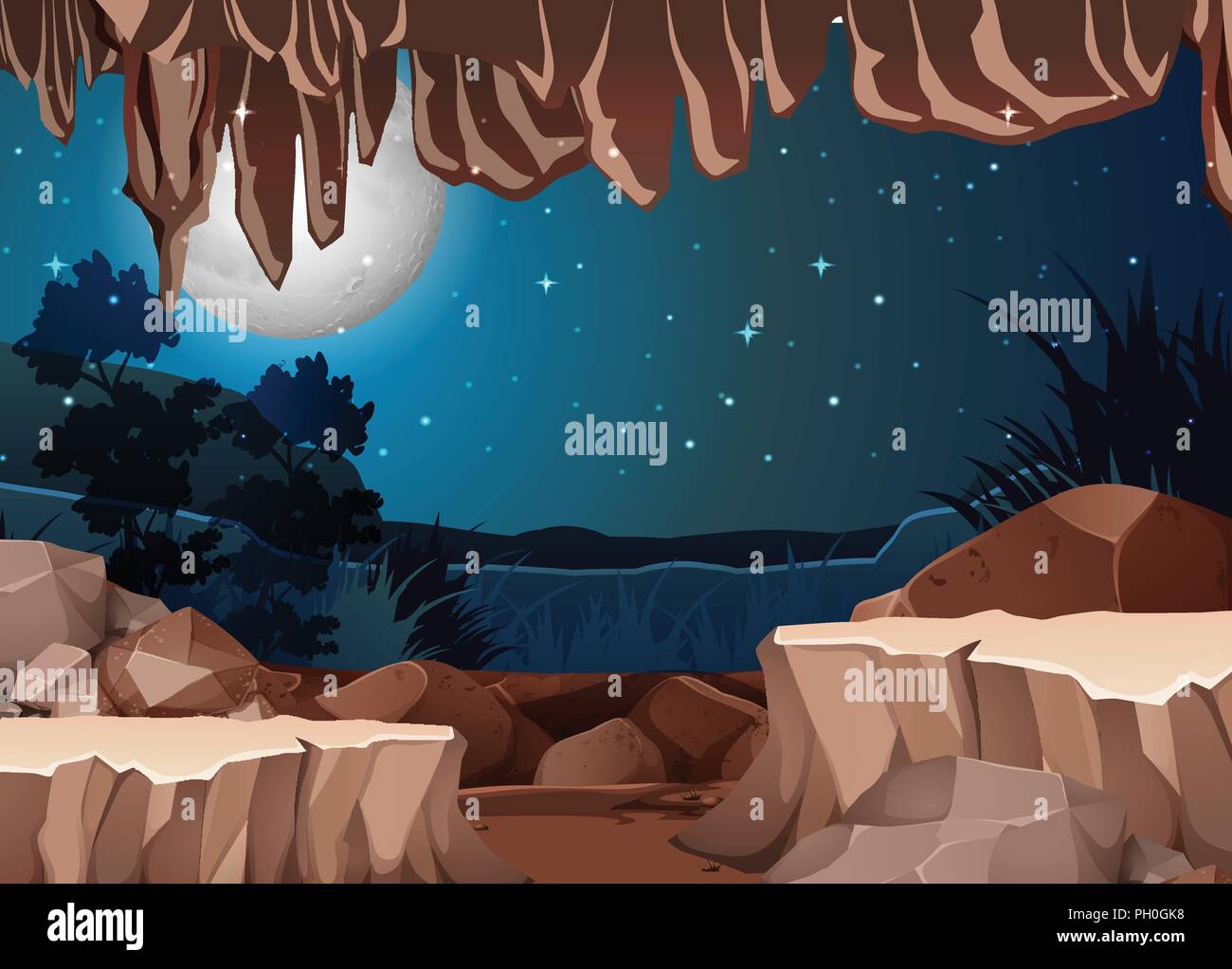 Ancient cave entrance Stock Vector Images - Alamy