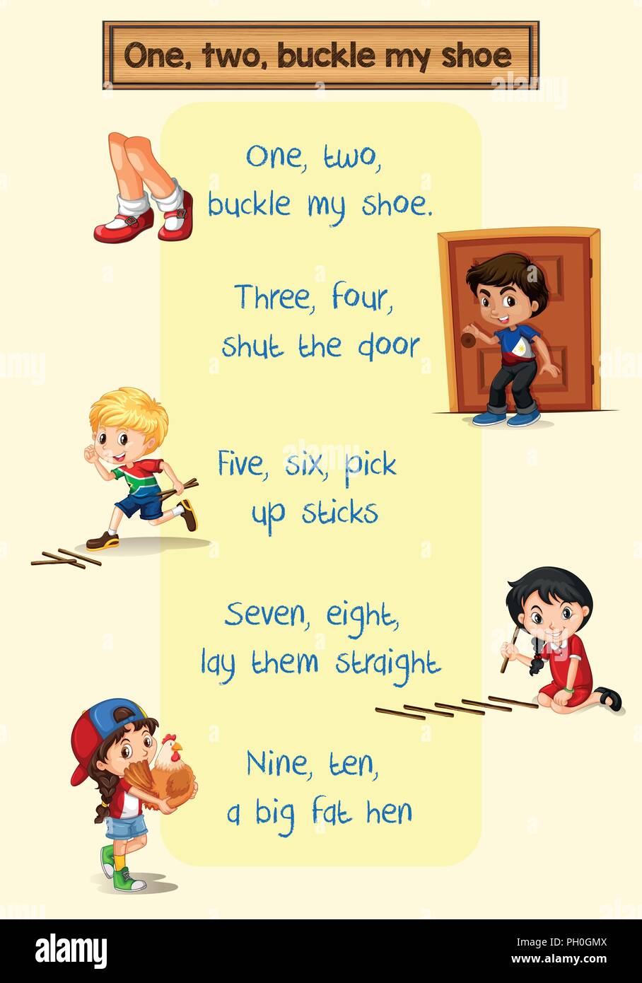 One two buckle my shoe concept illustration Stock Vector Image & Art ...