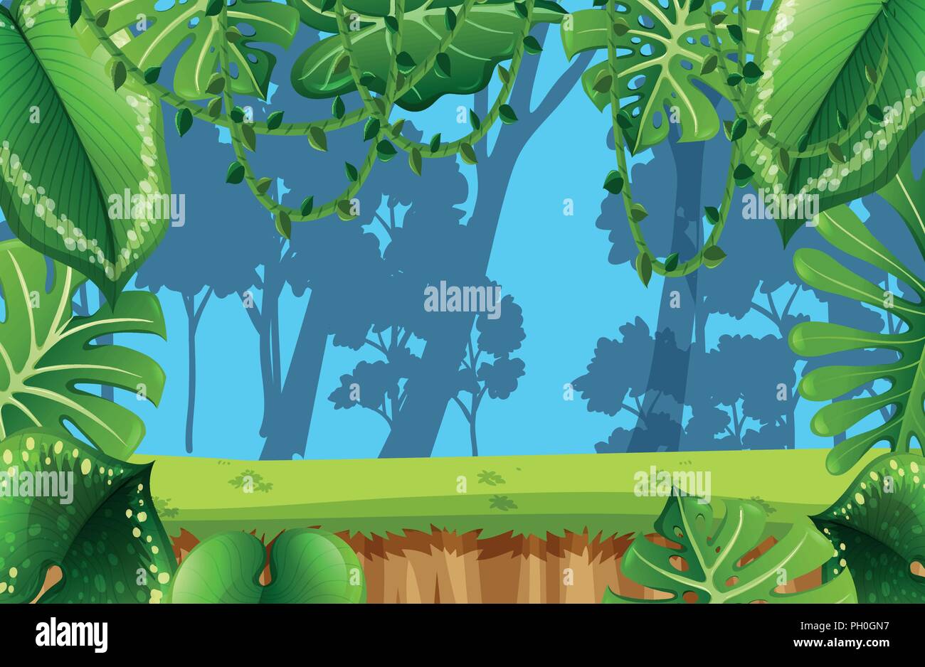 Empty Jungle enviroment scene illustration Stock Vector Image & Art - Alamy