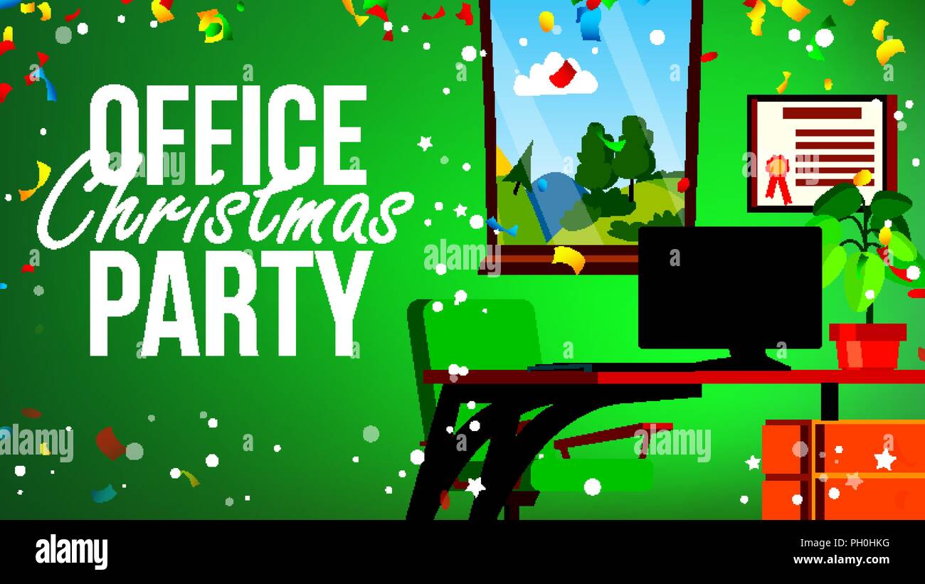 Office Christmas Party Vector. Celebrating New Year. Holiday. Cartoon ...