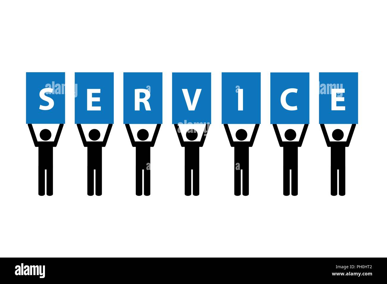 service team pictogram isolated on a white background vector ...