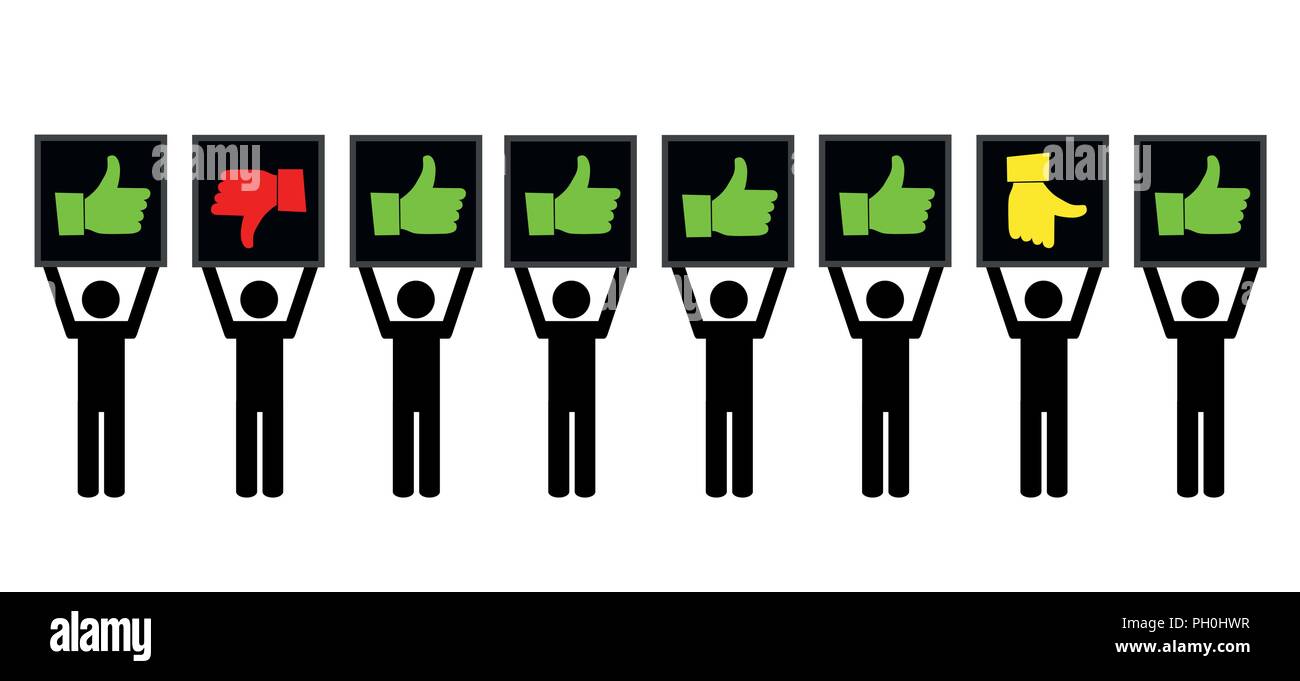 persons rating like and dislike hands pictogram vector illustration ...