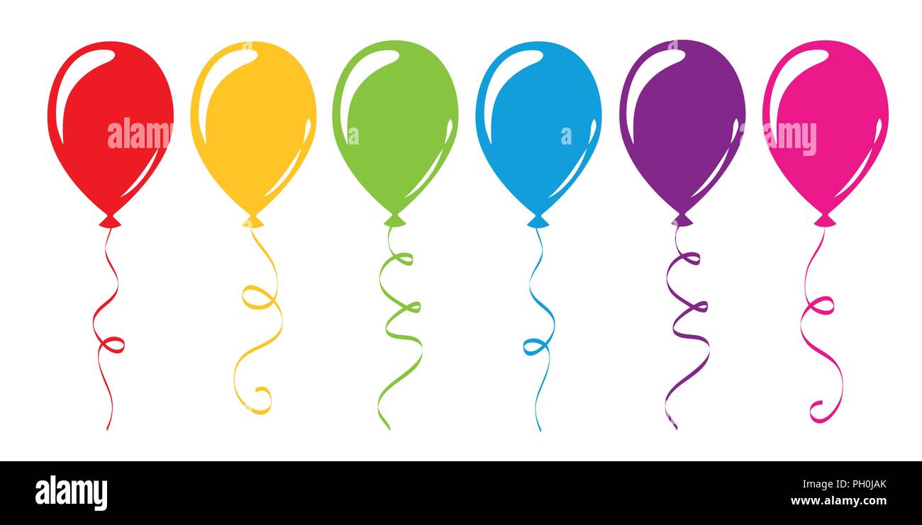 colorful balloons set rainbow colors vector illustartion EPS10 Stock ...