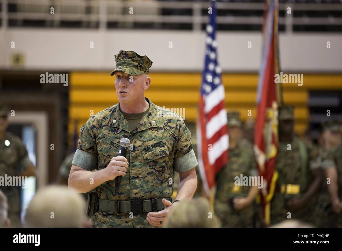 U.S. Marine Corps Lt. Col. Charles D. Nicol, incoming commanding ...