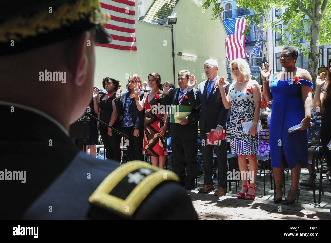 American military observes us flag hi-res stock photography and images ...