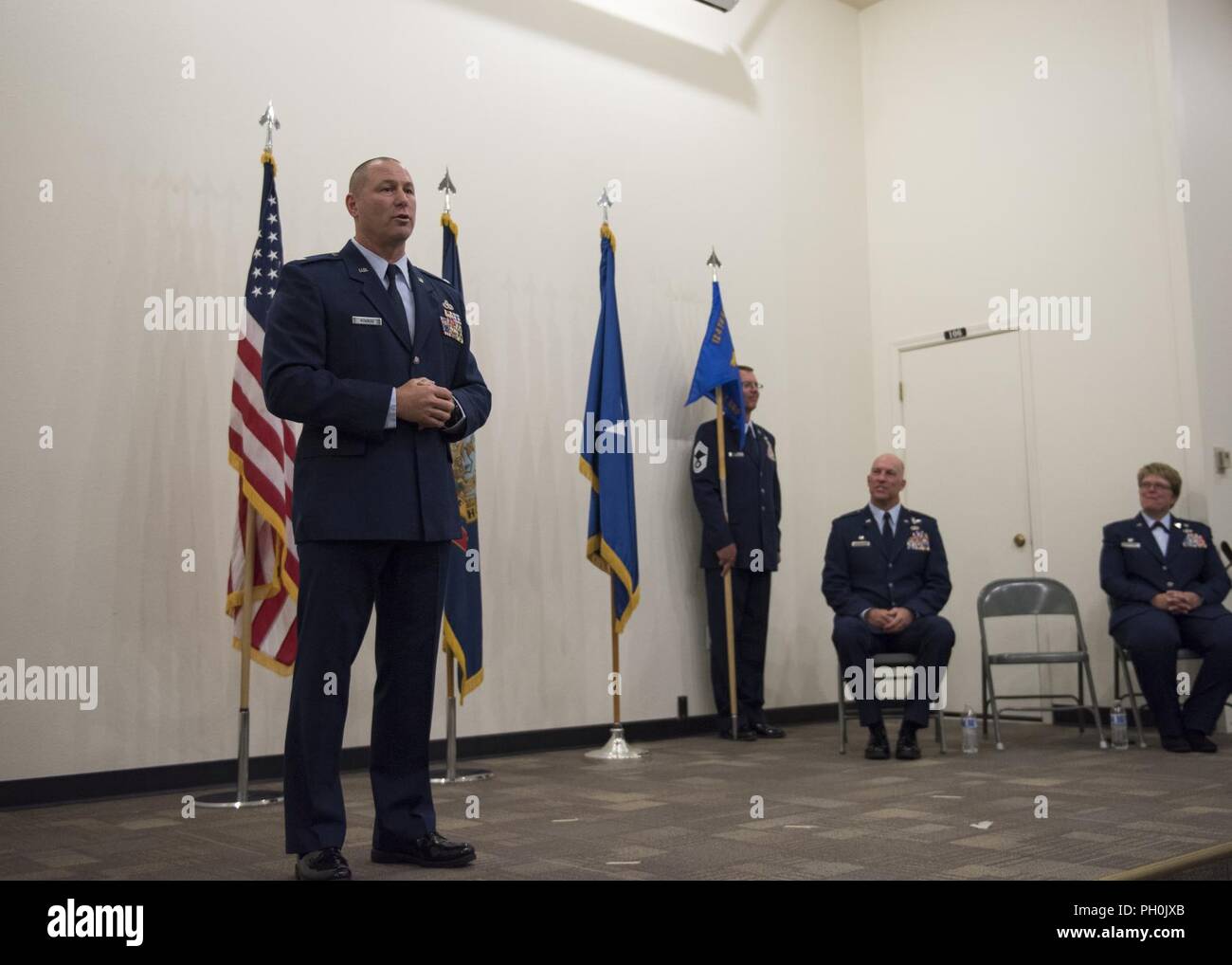 Lt. Col. Eric Newman, the 124th Mission Support Group commander ...