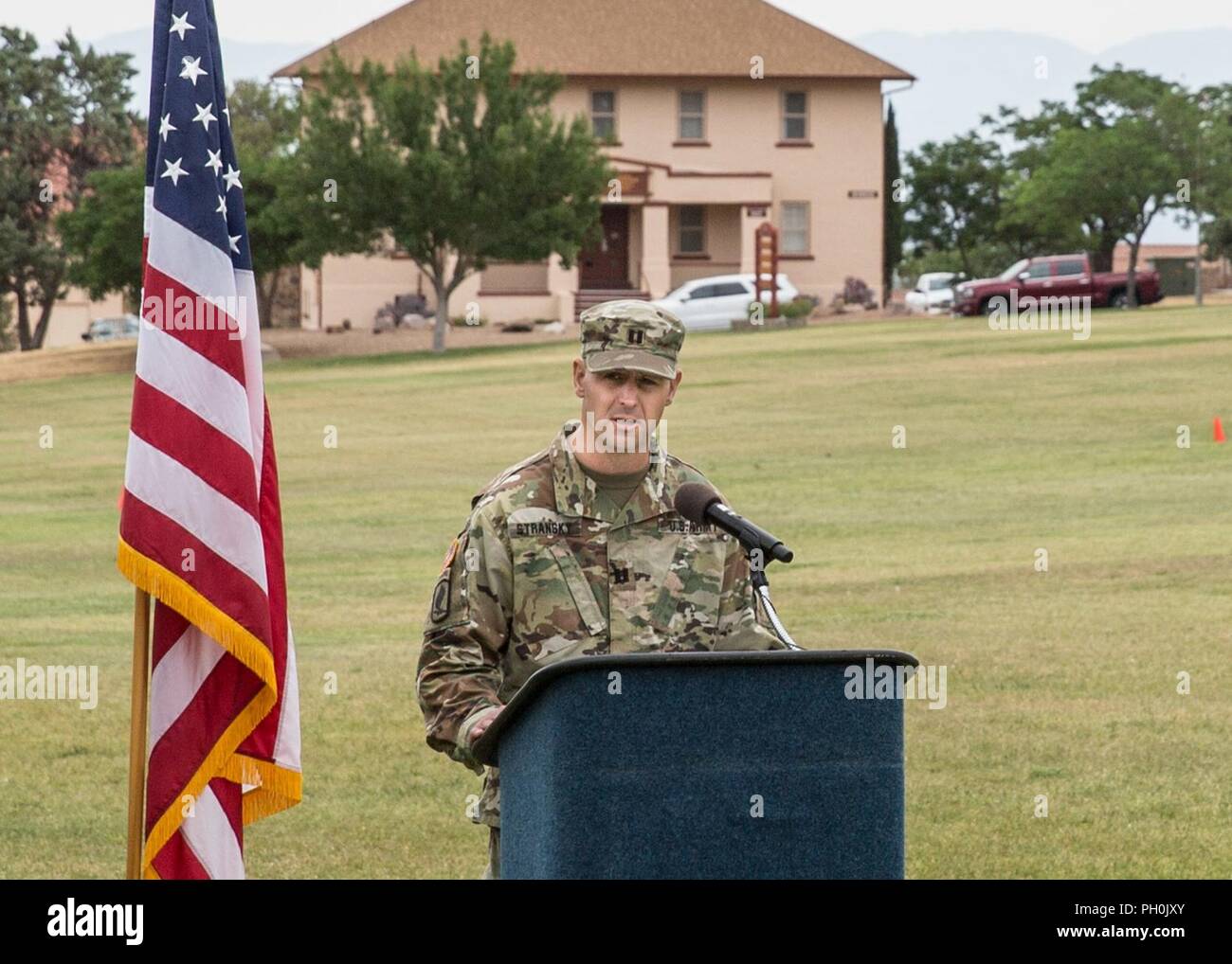 Capt. Clayton Stransky, the incoming commander of Headquarters and ...