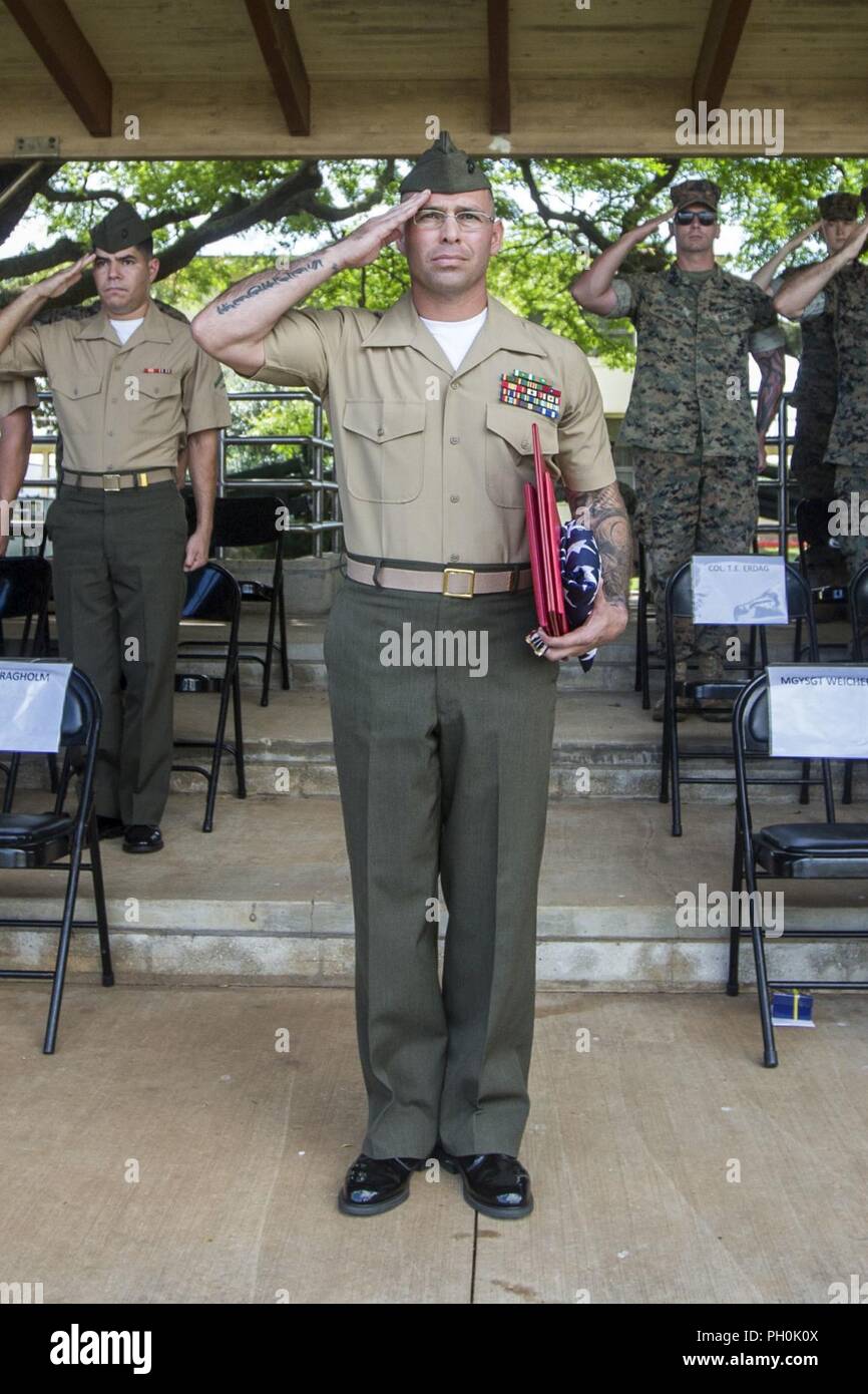 U.S. Marine Corps 1st Sgt. Brian Shields, the company B first sergeant ...
