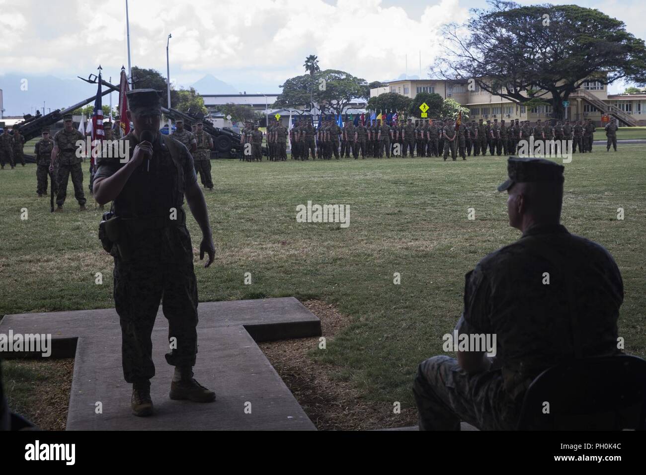 U.S. Marine Corps Lt. Col. Jeffery Curtis, on-coming commanding officer ...
