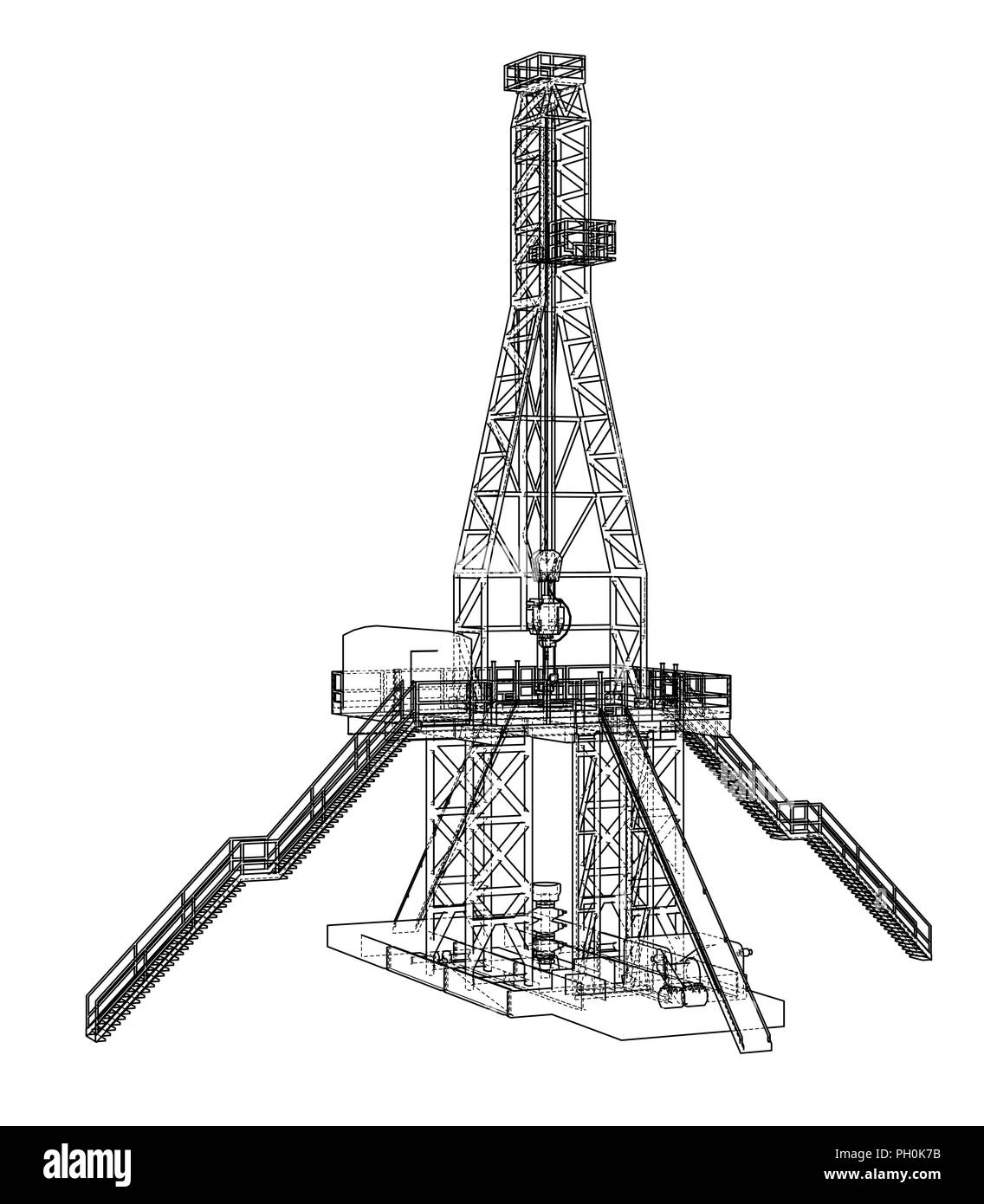 Oil rig concept. Vector rendering of 3d Stock Vector Image & Art - Alamy