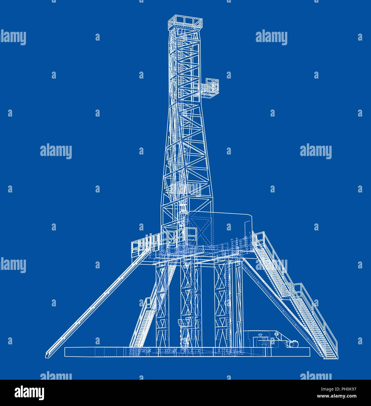 Oil rig concept. Vector rendering of 3d Stock Vector Image & Art - Alamy