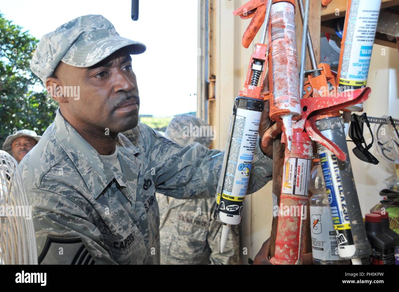 U.S. Air Force Master Sgt. Derrick Capers, a structural craftsman in ...