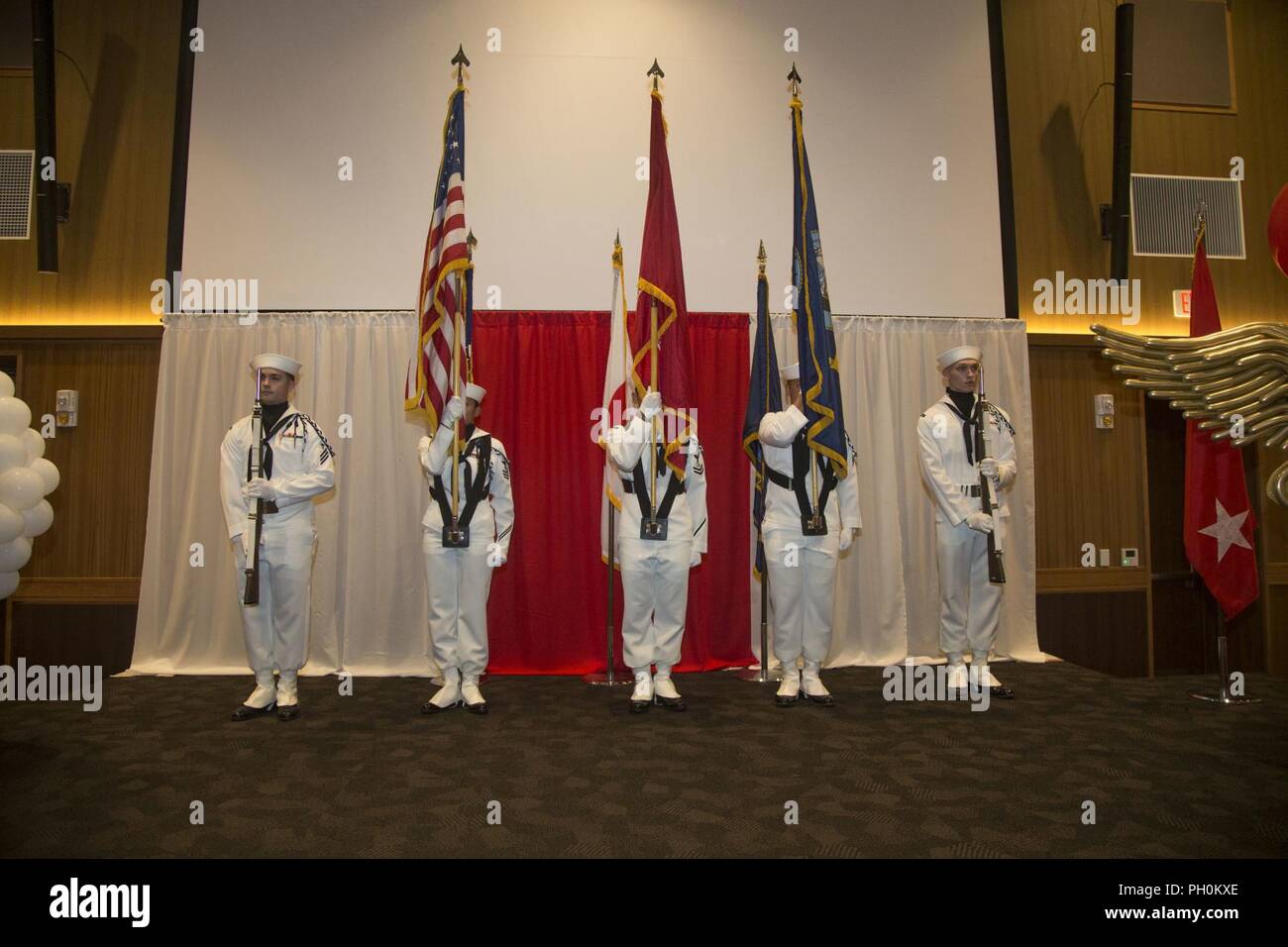 KADENA AIR BASE, OKINAWA, Japan - The U.S. Navy corpsmen color guard ...