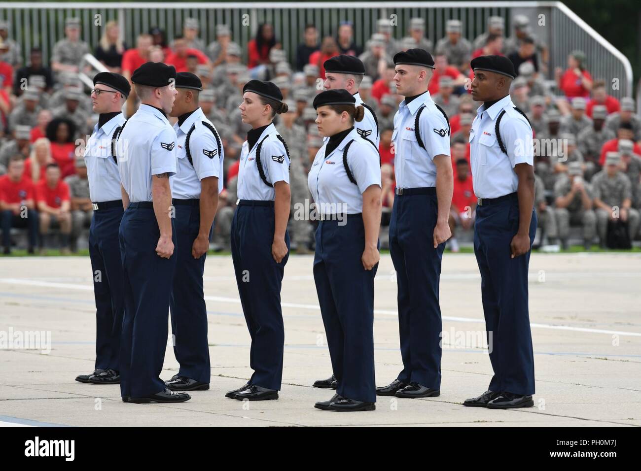 Members of the 334th Training Squadron regulation drill team perform ...