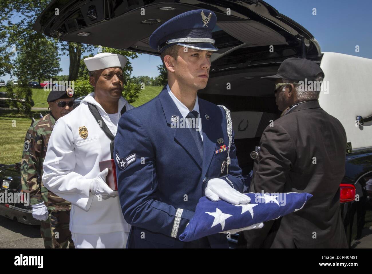 U.S. Air Force Airman 1st Class Jared Clower, right, and Master at Arms ...