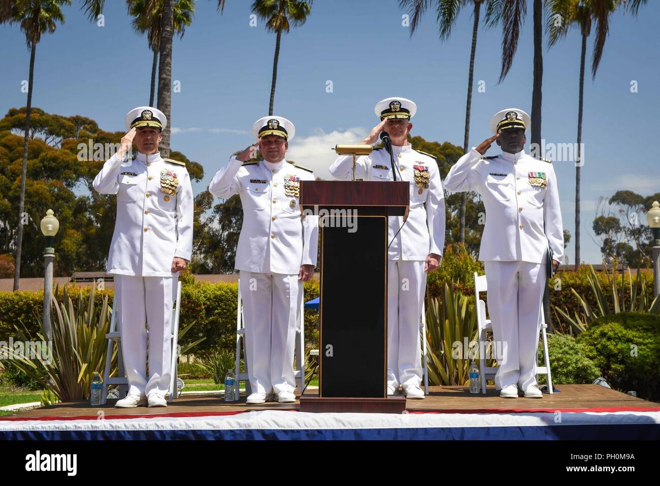 SAN DIEGO (June 15, 2018) Rear Adm. Daniel Dwyer, commander of Carrier ...