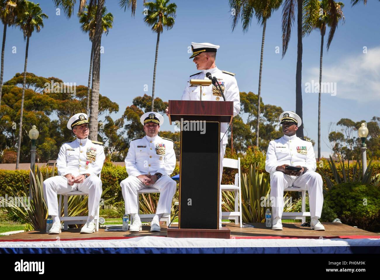 SAN DIEGO (June 15, 2018) Rear Adm. Daniel Dwyer, commander of Carrier ...