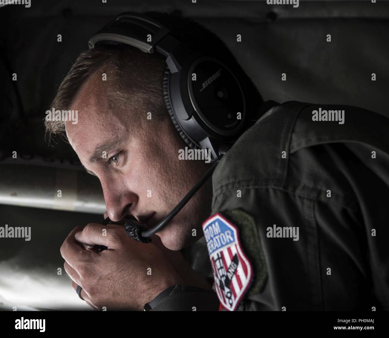 U.S. Air National Guard Tech. Sgt. Greg Wetzel, a boom operator with ...