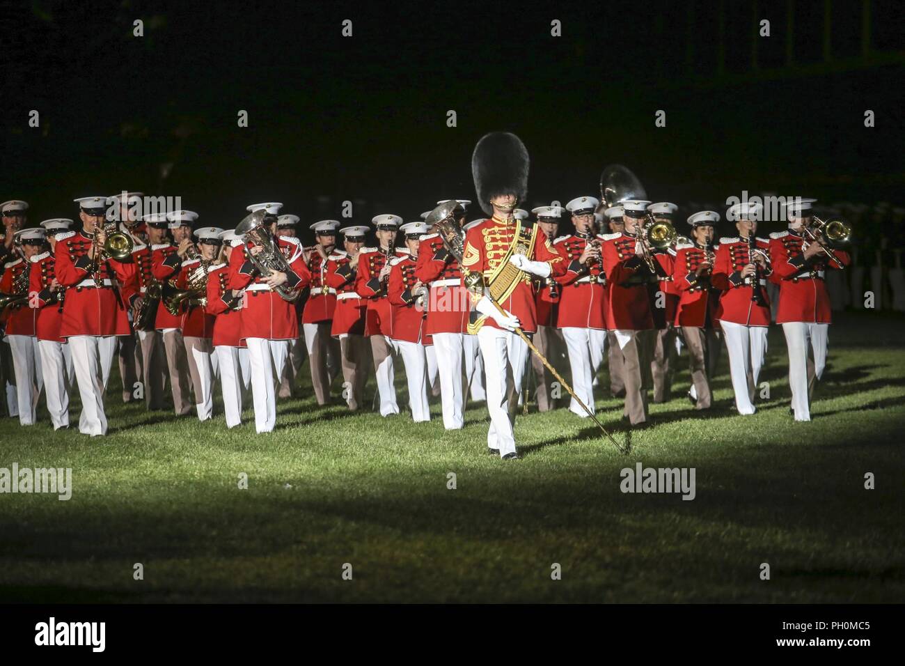 Marines with “The President’s Own” U.S. Marine Band march across the ...