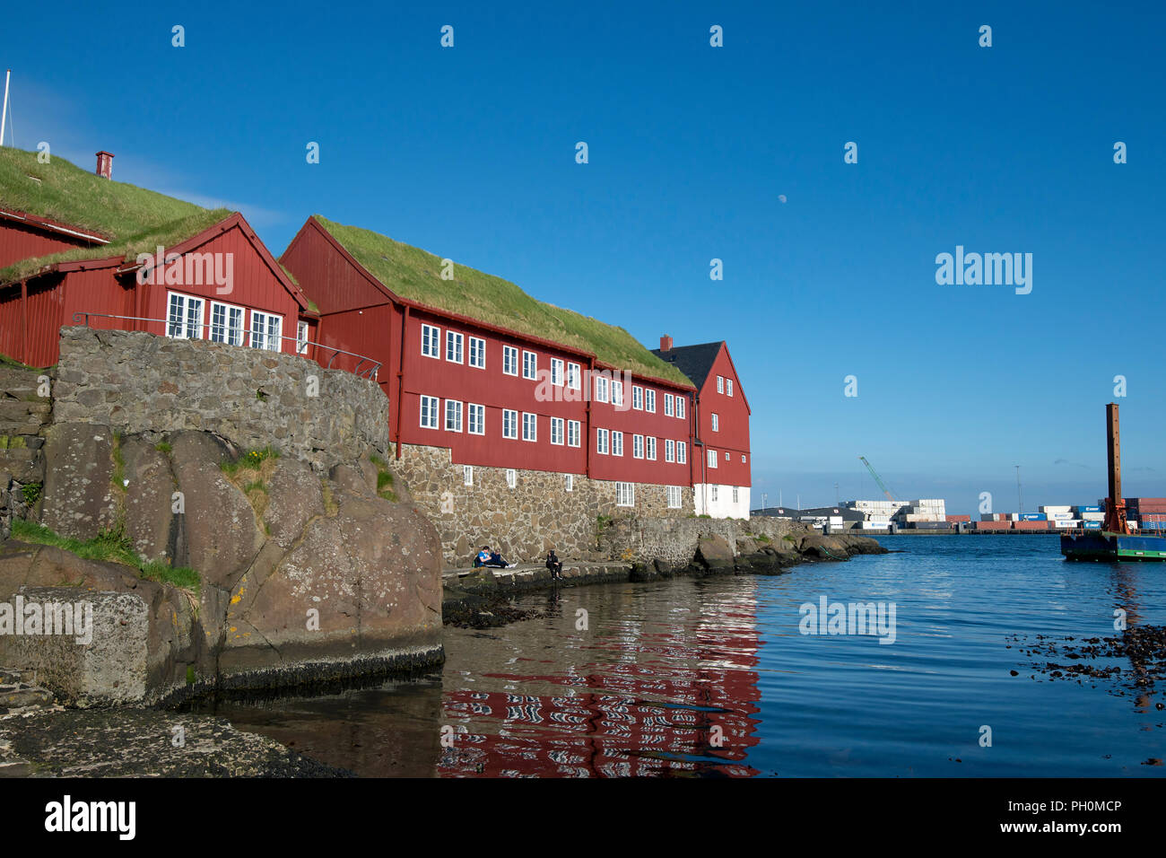 Old Faroese parliament buildings Tinganes peninsula Tórshavn Faroe ...