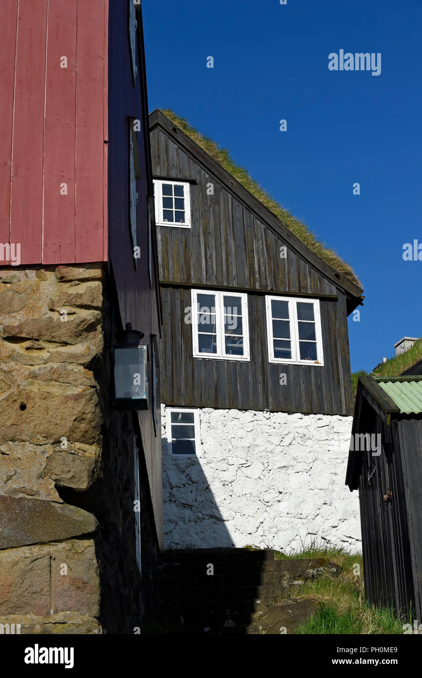 Old Faroese parliament buildings Tinganes peninsula Tórshavn Faroe ...