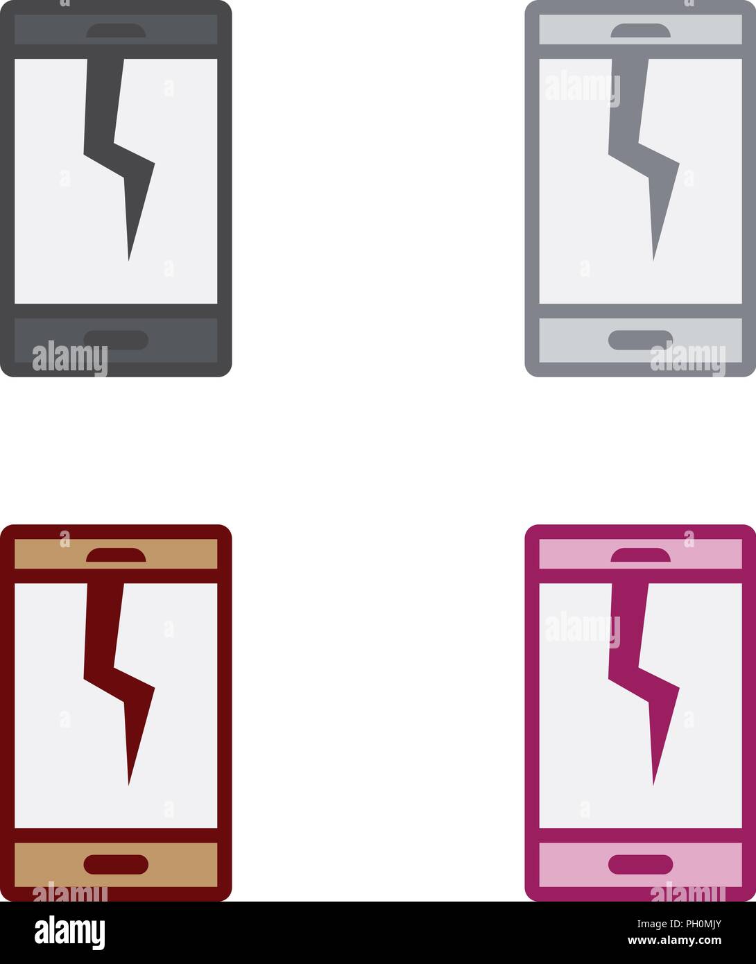 Phone screen damage Stock Vector Images - Alamy