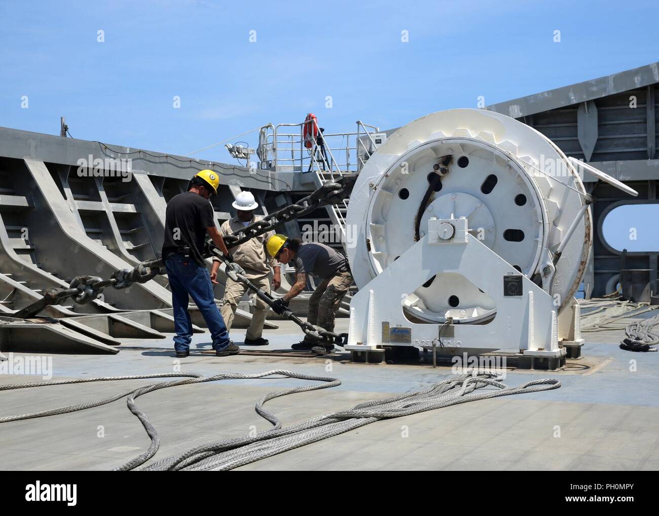 ATLANTIC OCEAN (June 14, 2018)Civil service mariners Bosun Omari Miller ...