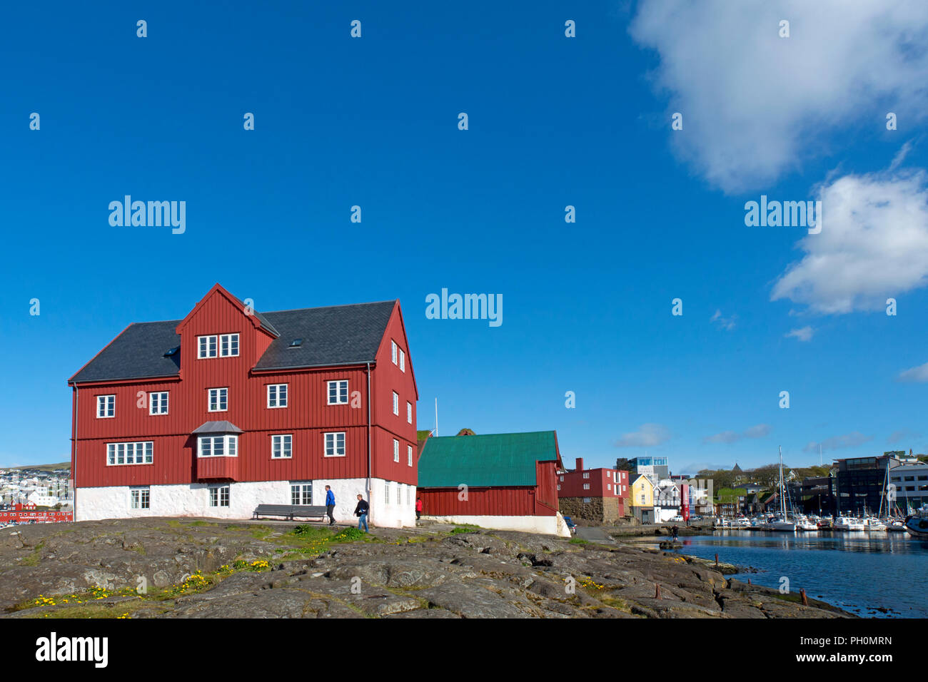 Old Faroese parliament buildings Tinganes peninsula Tórshavn Faroe ...