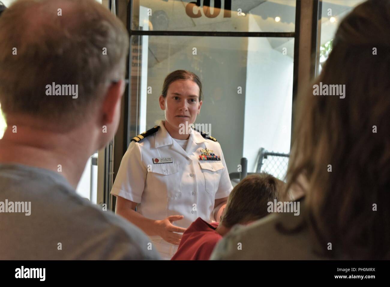 Lt. Caitlin Fine with the Joint Typhoon Warning Center in Pearl Harbor ...