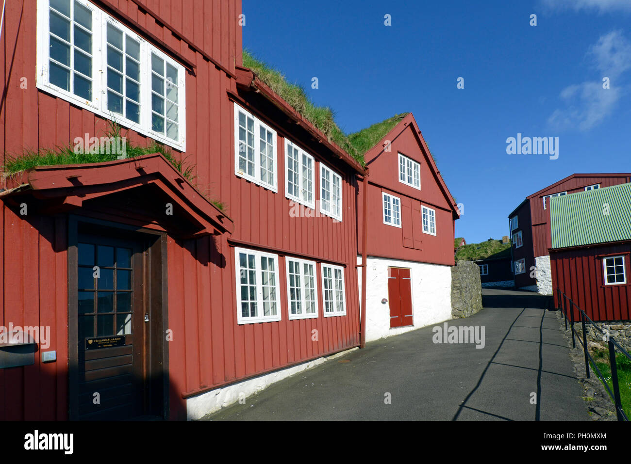 Old Faroese parliament buildings Tinganes peninsula Tórshavn Faroe ...