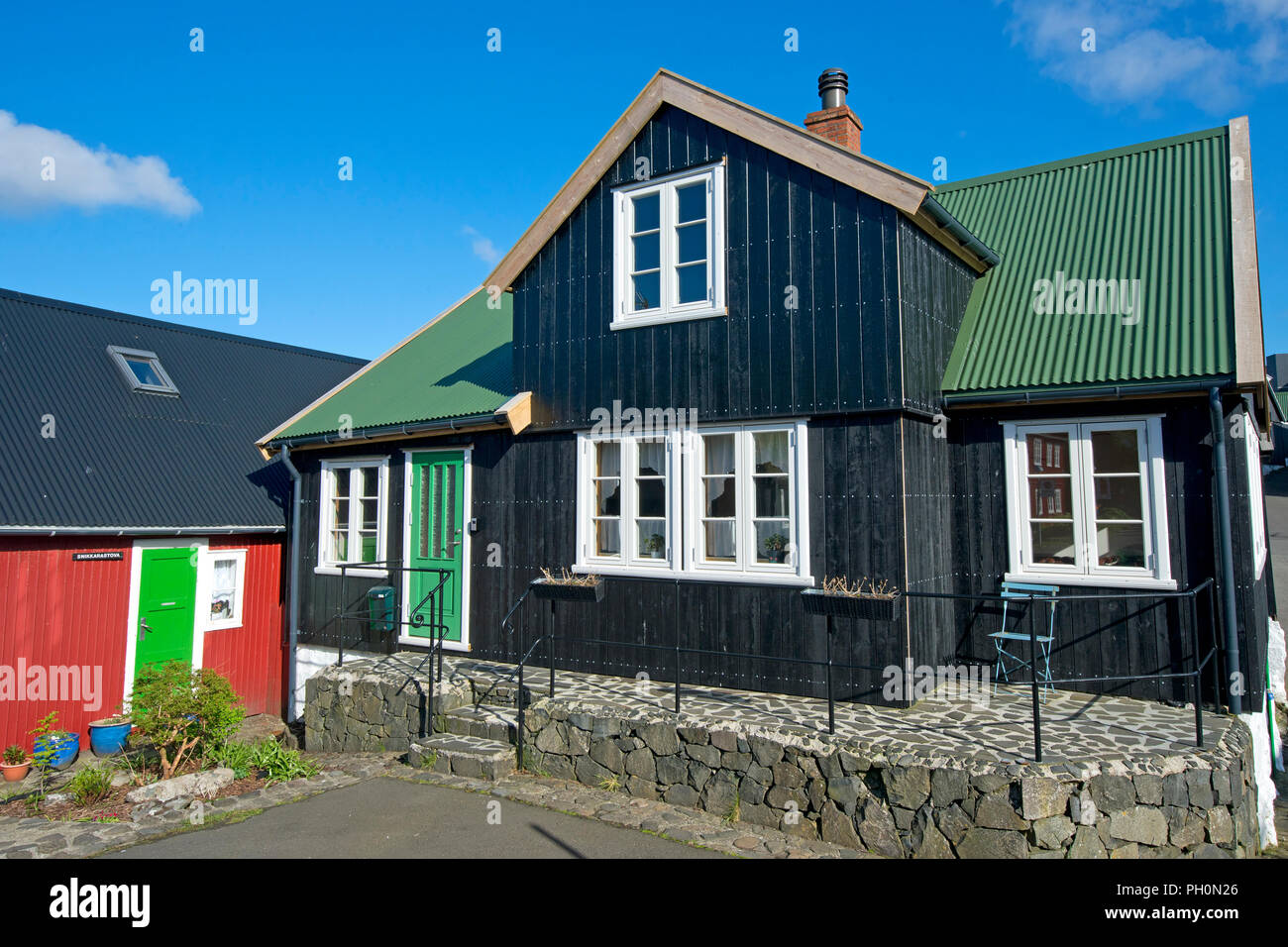 Old Faroese parliament buildings Tinganes peninsula Tórshavn Faroe ...