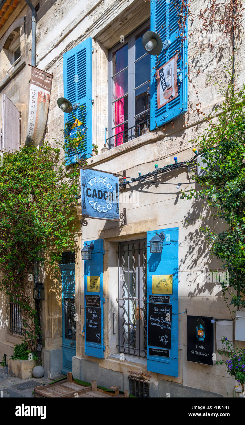 Traditional provençal restaurant in the old town , Arles, Provence ...