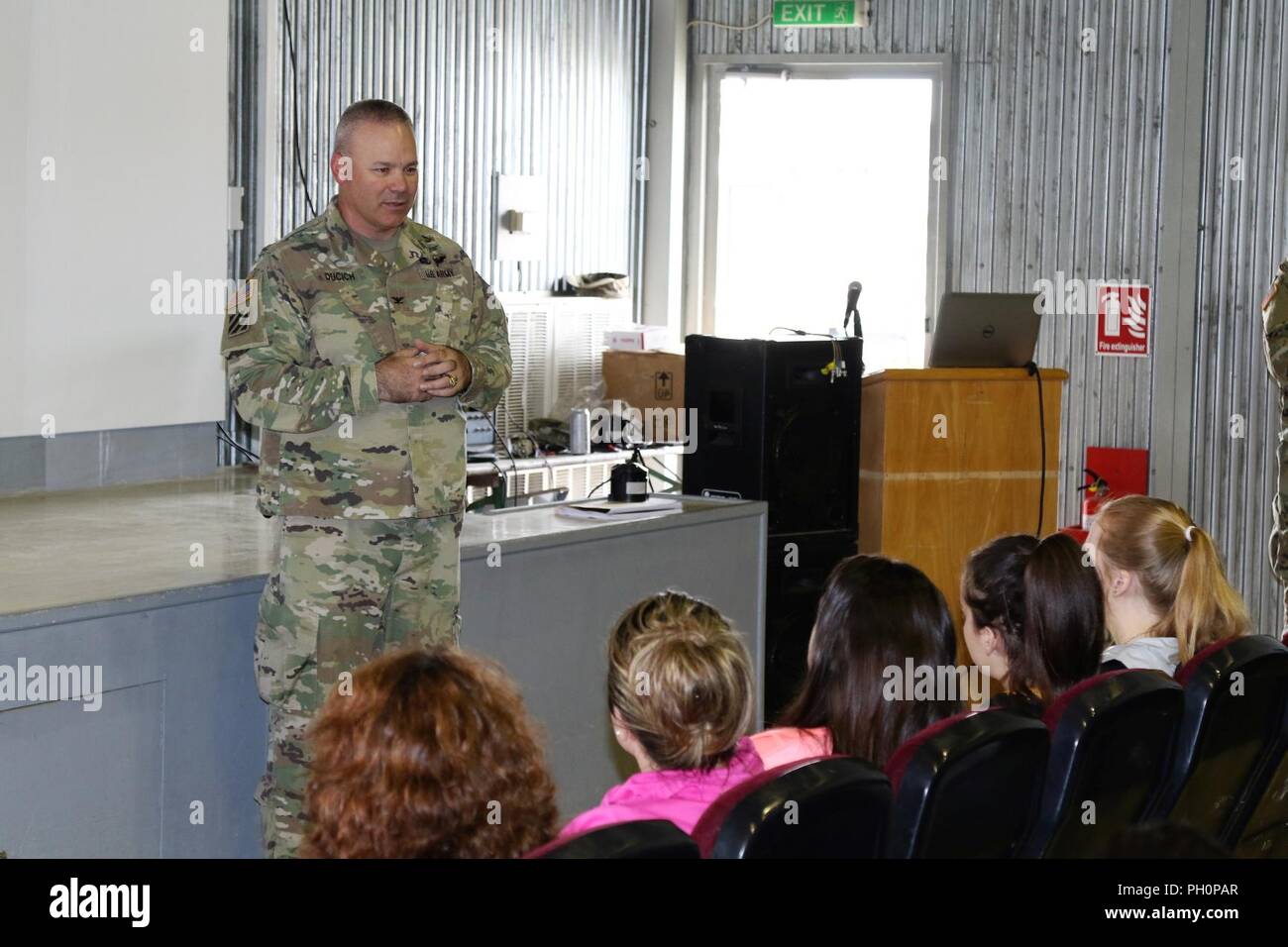 Multi-National Battle Group - East Commander Col. Nick Ducich speaks to ...