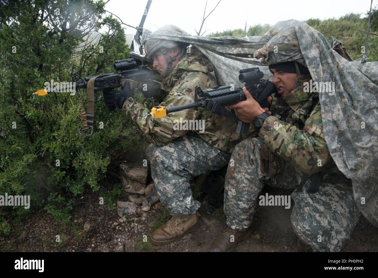 U.S. Army Spc. Andrew Rigsby and Spc. Brextyn Burnette with the 211th ...