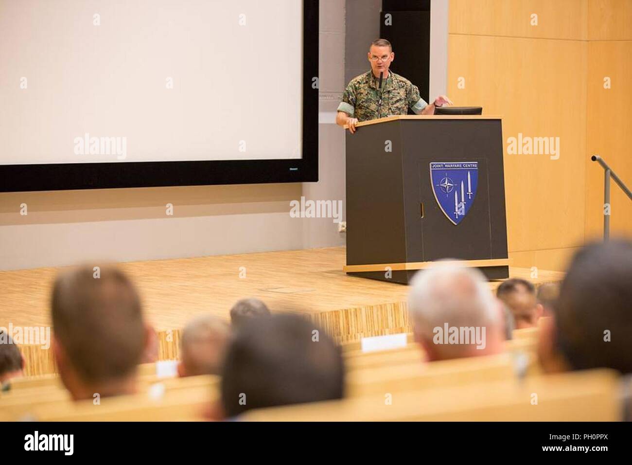 U.S. Marine Corps Major General Russell A. C. Sanborn speaks during ...