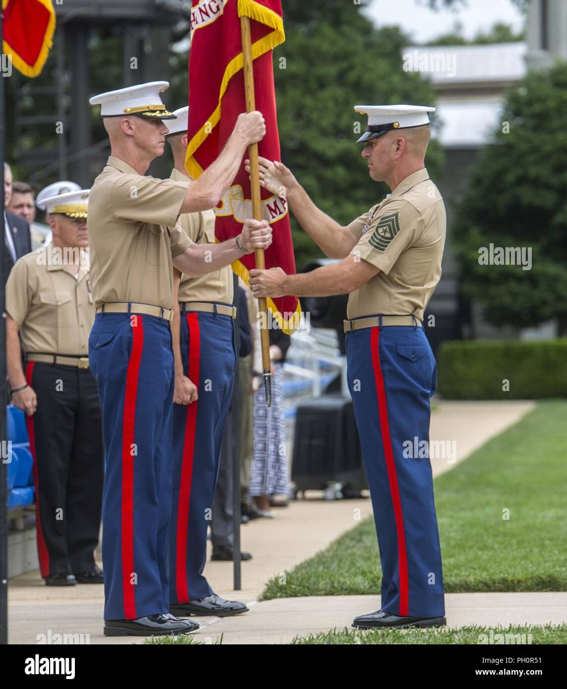Sergeant Maj. Matthew Hackett, right, command sergeant major, Marine ...
