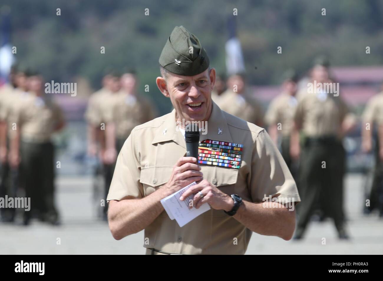 U.S. Marine Corps Col. Christopher D. Gideons, offgoing commanding ...