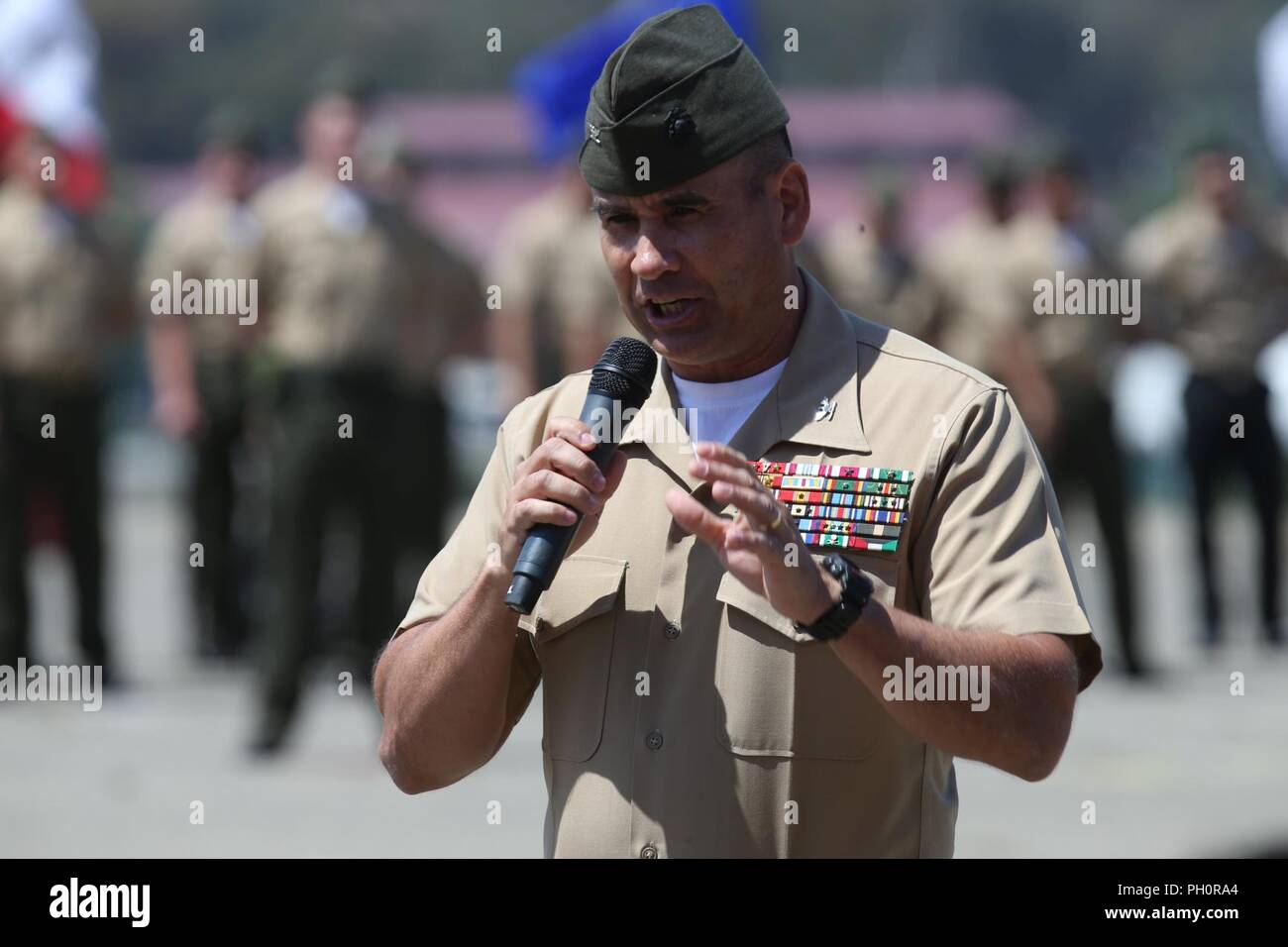 U.S. Marine Corps Col. Kevin E. Clark, the incoming commanding officer ...