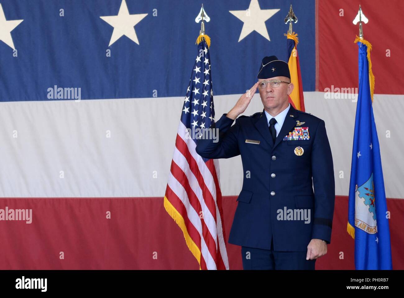Brig. Gen. Todd Canterbury, 56th Fighter Wing commander, salutes his ...