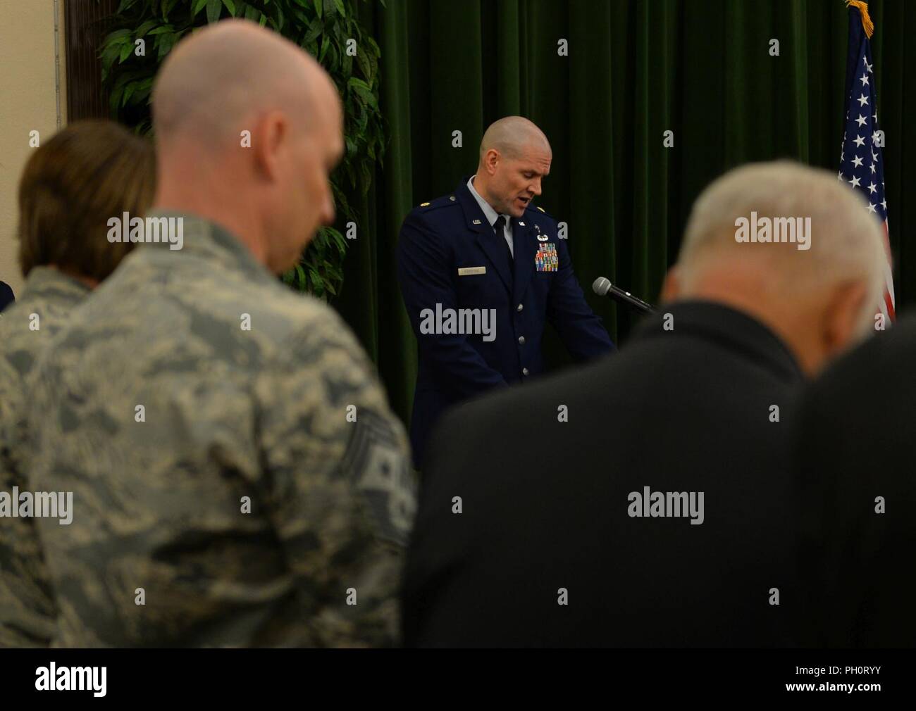 Chaplain (Maj.) Craig Forsythe, 67th Cyberspace Wing, provides the ...