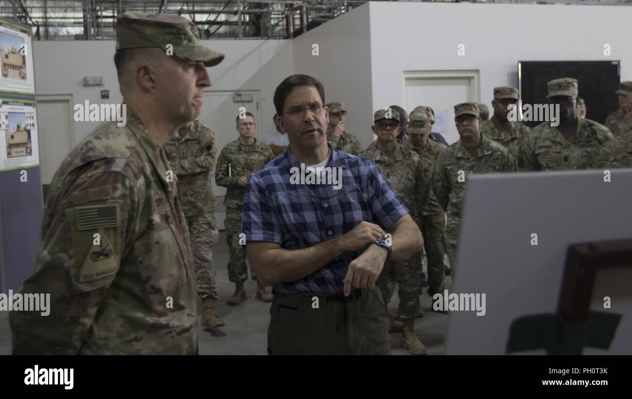 Secretary of the Army, Dr. Mark T. Esper asks U.S. Army Lt. Col ...