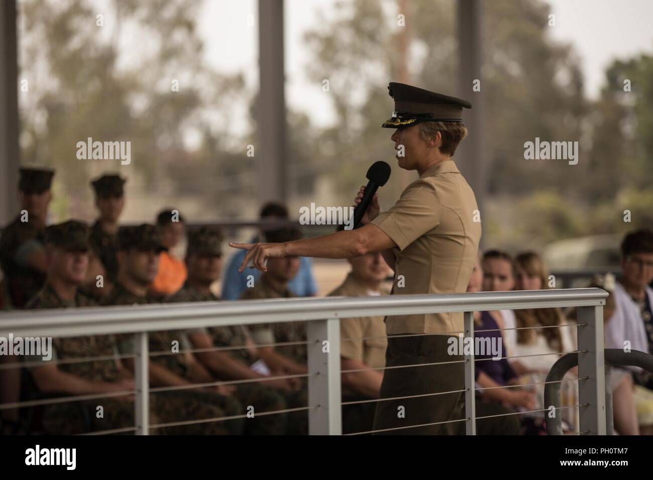 U.S. Marine Lt. Col. Jennifer Nash, the off-going commanding officer ...