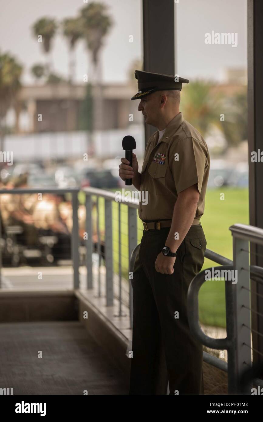 U.S. Marine Lt. Col. Evan Day, the on-coming commanding officer for 7th ...