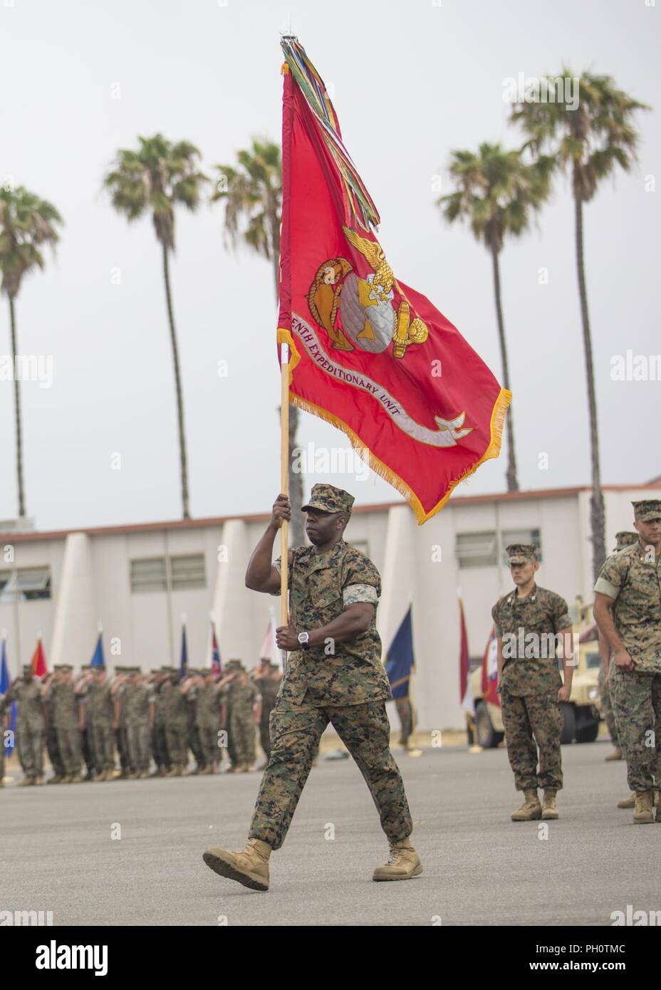 U.S. Marine Corps Sgt. Maj. Dennis Campbell, the outgoing command ...