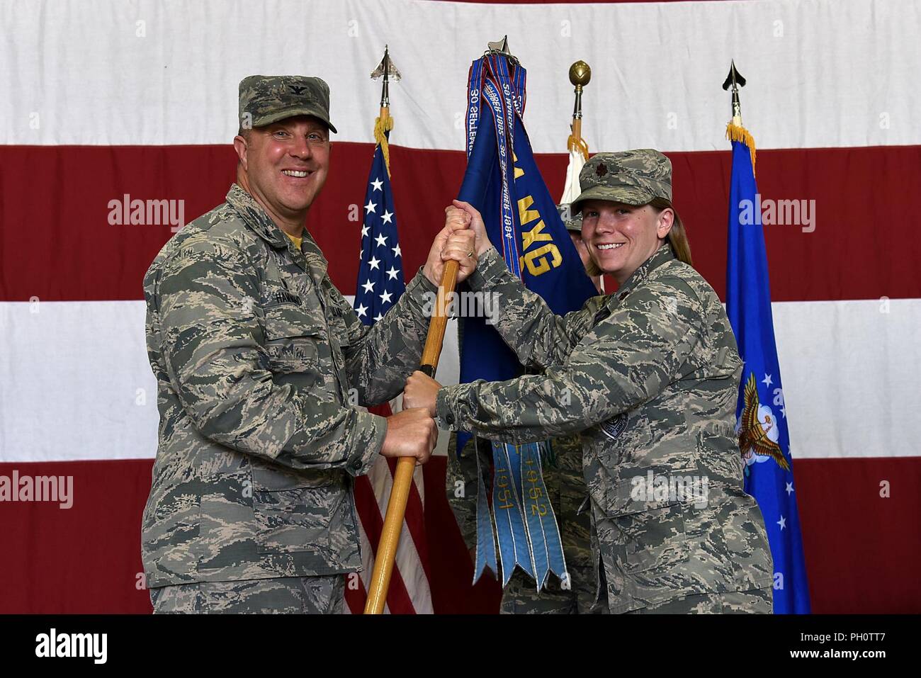 U.S. Air Force Maj. Kristen Torma receives the 51st Maintenance ...