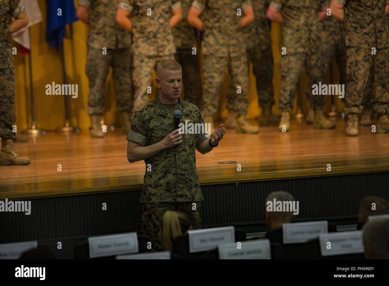CAMP FOSTER, OKINAWA, Japan- Brig. Gen. Paul Rock Jr. welcomes Col ...