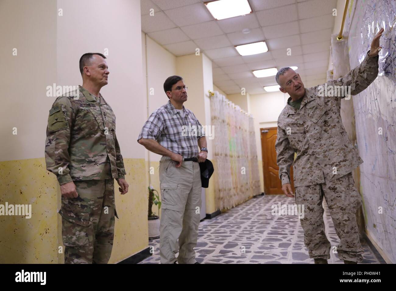 U.S. Marine Brig. Gen. Robert Sofge briefs the Honorable Dr. Mark Esper ...