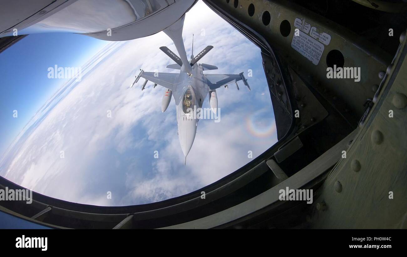 U.S. Air Force F-16 Fighting Falcon aircraft assigned to the 120th ...